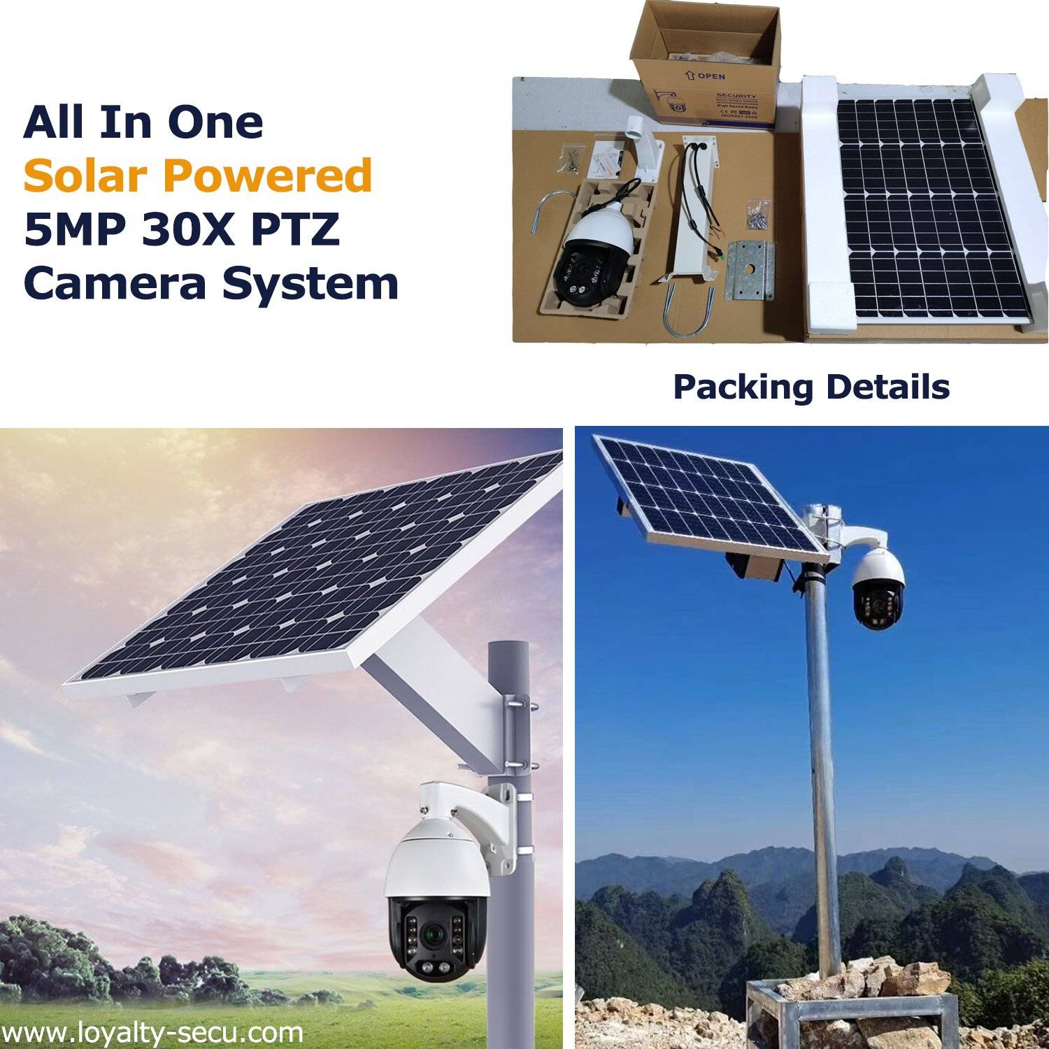 Solar Powered 30X 4G PTZ Camera For City Traffic Road | Loyalty-secu