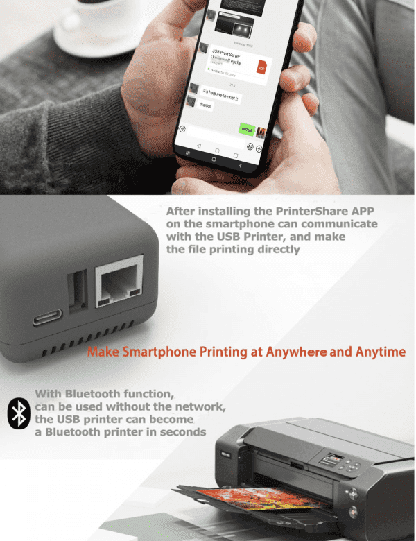 Wireless Bluetooth Printer Adapter Print Server | Loyalty-secu