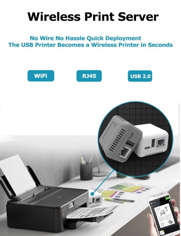 WiFi Wireless USB Print Server | Loyalty-secu