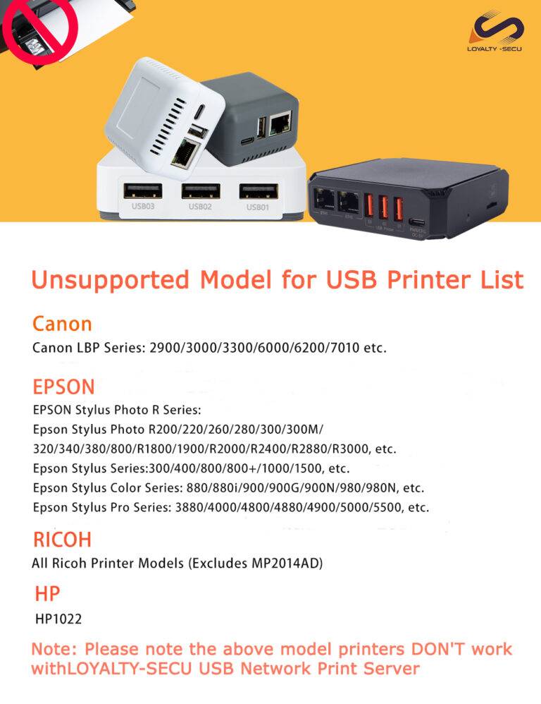 3 Usb Port Wifi Wireless Network Print Server Loyalty Secu